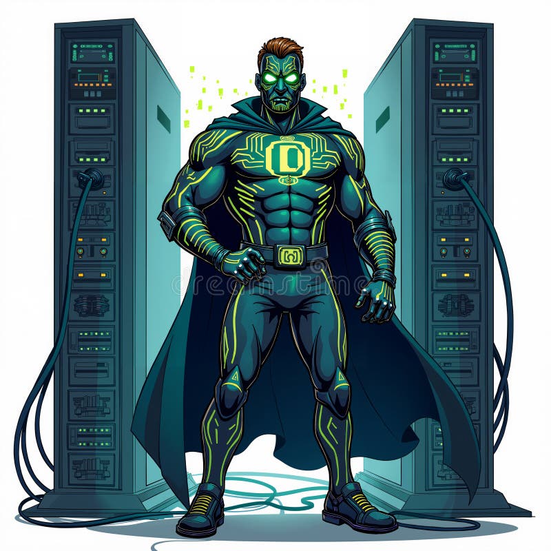 Man with Cape and Superhero Costume Stock Illustration - Illustration ...