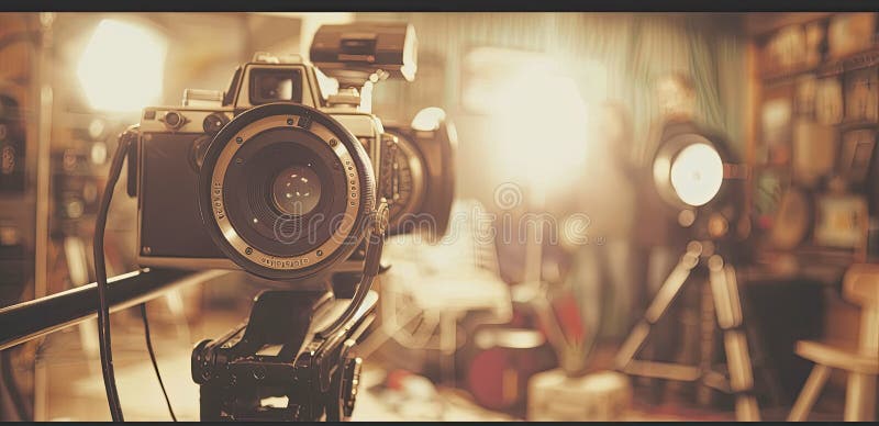 Man Sharing Camera Image in Dark Room, Capturing Event with Display Device Stock Illustration ...