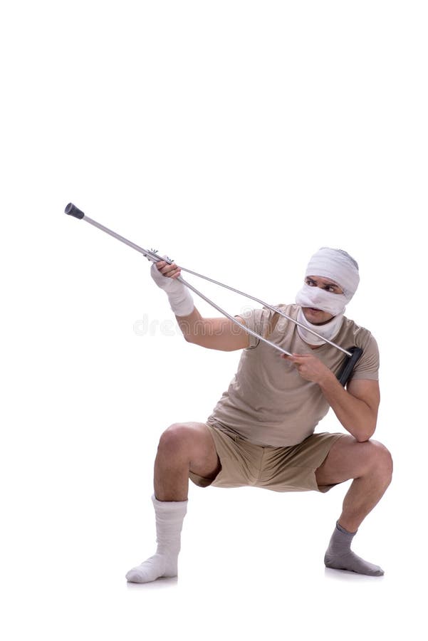 Man after Car Accident Isolated on White Stock Image - Image of collar ...