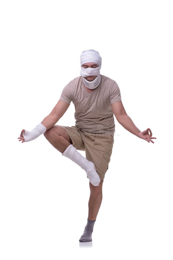 Man after Car Accident Isolated on White Stock Photo - Image of neck ...