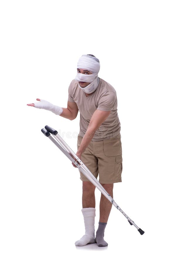 Man after Car Accident Isolated on White Stock Image - Image of ...