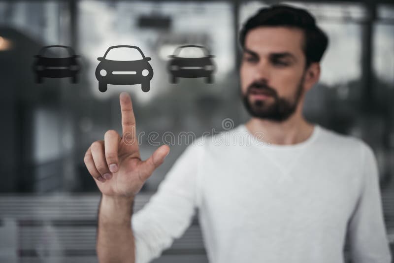 Man at car dealership stock image. Image of buying, choose - 96243557
