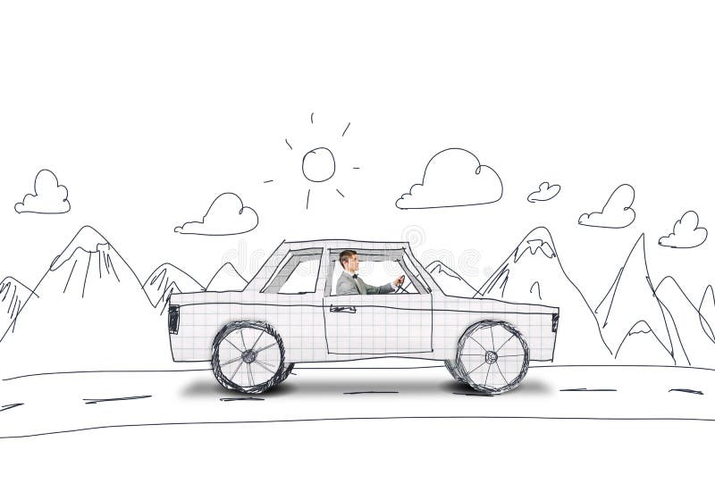Man in car stock illustration. Illustration of transportation - 44012237