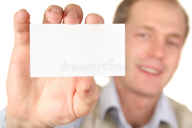 Man with card stock image. Image of greeting, advertising - 2122097