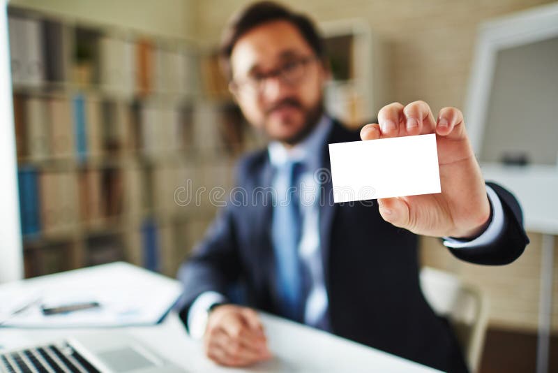 Man with card stock image. Image of manager, card, office - 67632097