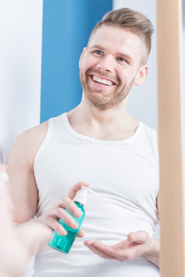 Man caring about his skin stock photo. Image of looking - 54276138