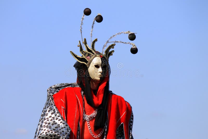 A Man in Carnival Mask and Costume. Venetian Carnival Mask Stock Image ...
