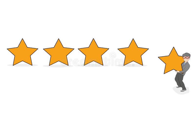 Man Carries a Fifth Star. Concept of the Highest Evaluation. Vector ...