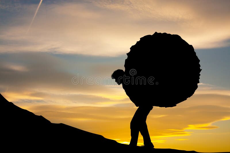 Man Carries Weight on His Shoulders, Thoughts and Worries Stock ...