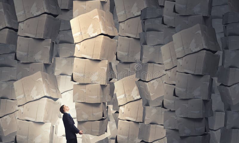 Man carry carton boxes stock image. Image of male, load - 62304167
