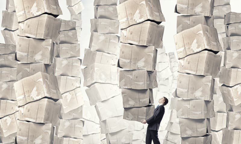 Man carry carton boxes stock photo. Image of manager - 62305274