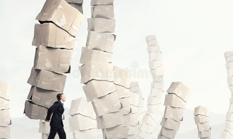 Man carry carton boxes stock photo. Image of package - 62306100