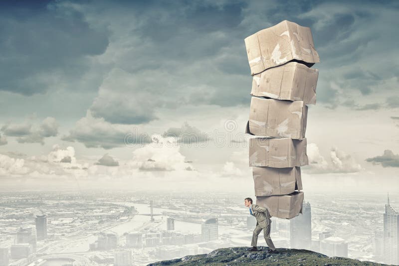 Man carry carton boxes stock image. Image of male, load - 62304167