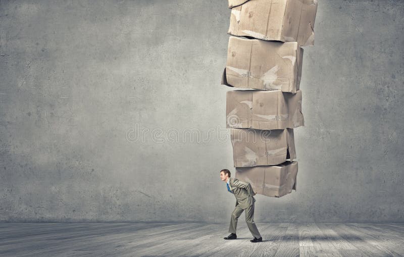 Man carry carton boxes stock image. Image of girl, caucasian - 62489453