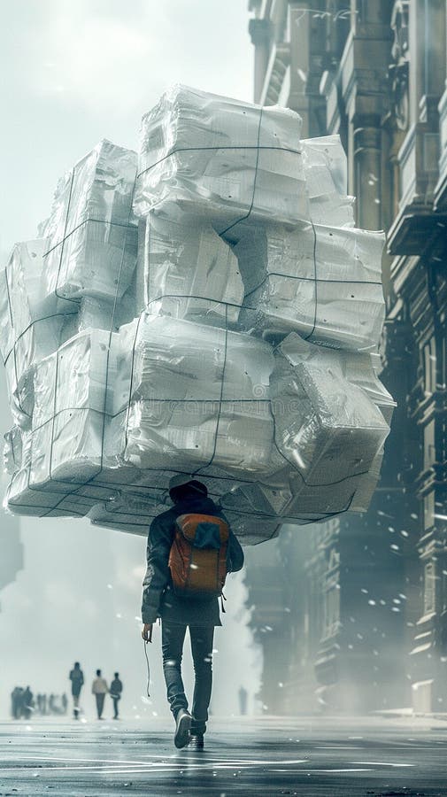 A man carry the load stock illustration. Illustration of contribution ...