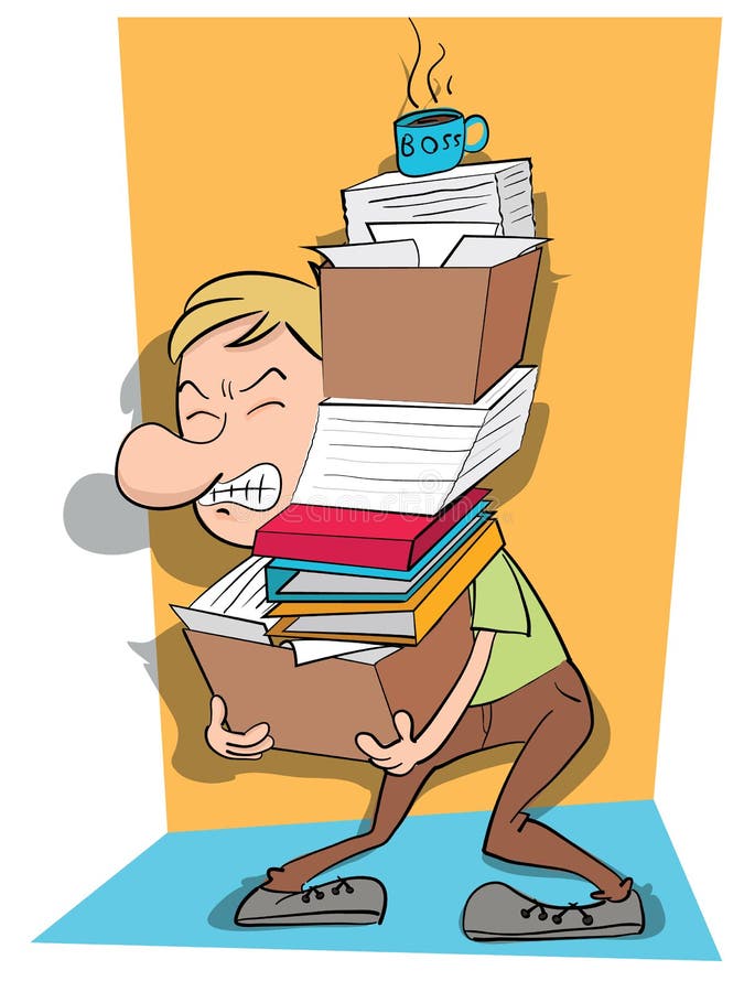 Man Carry a Stack of Files. Stock Vector - Illustration of stress ... Man Carry a Stack of Files. Stock Vector - Illustration of stress ...