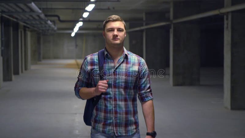 Man Carrying a Backpack Approaching the Camera Stock Video - Video of ...