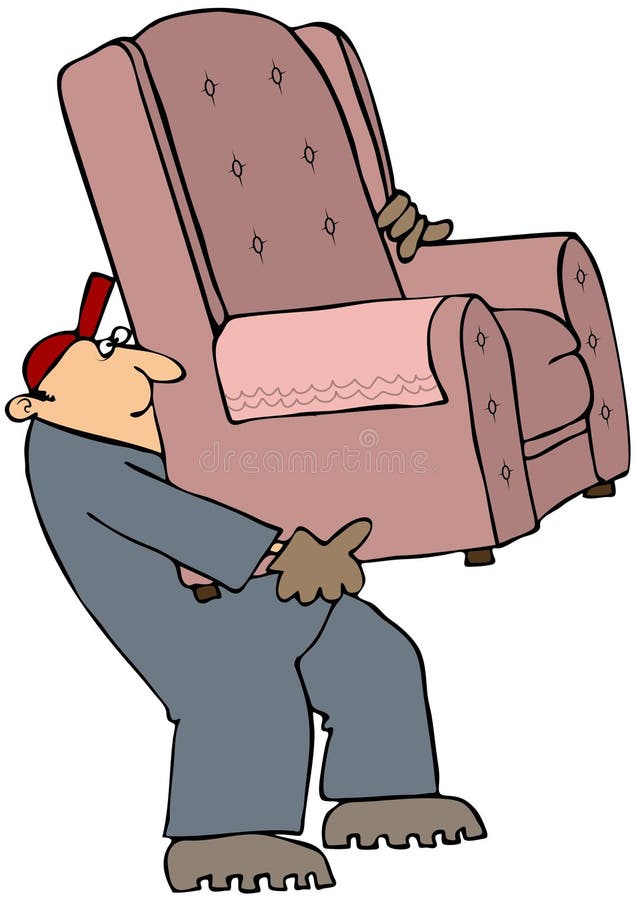 Man Carrying a Chair stock illustration. Illustration of cushion - 22159998