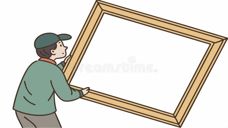 Man Carrying Empty Picture Frame Vector, Vector Design Generative AI ...
