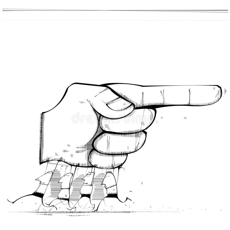 Man Carrying Giant Pointing Hand Stock Vector - Illustration of giant ...