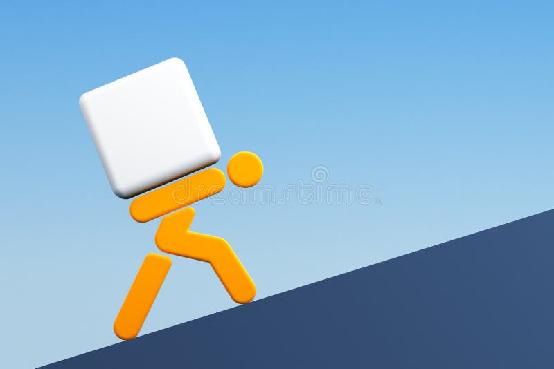 Man carrying the load stock illustration. Illustration of silhouette ...