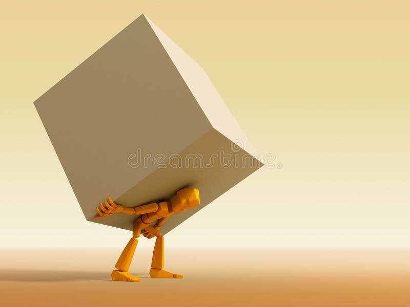 Man carrying the load stock illustration. Illustration of silhouette ...