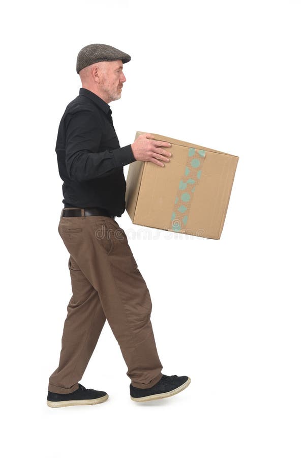 273 Side View Man Carrying Cardboard Box Stock Photos - Free & Royalty ...