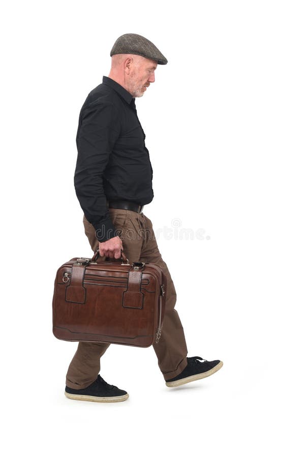 Man Carrying Objects on White Background Stock Image - Image of beard ...