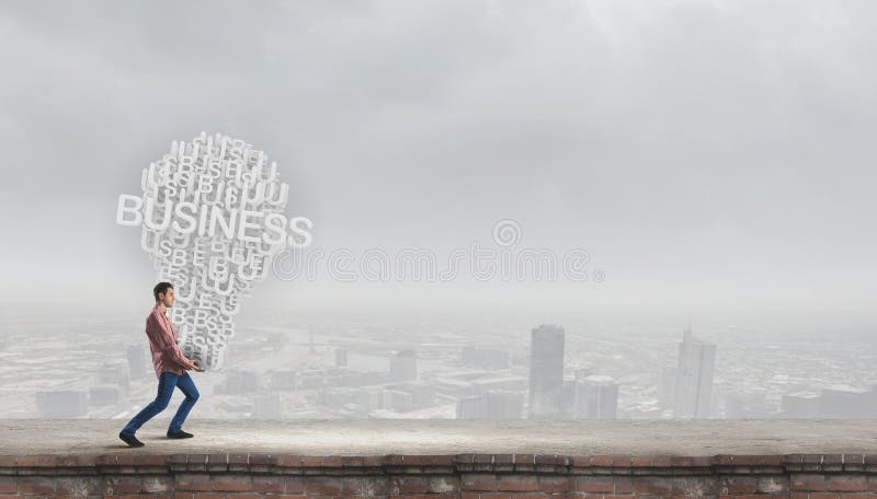 Man carrying out idea stock image. Image of solution - 62275715