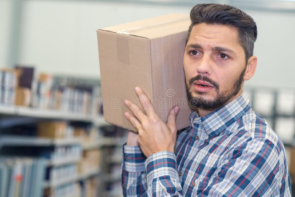 Man Carrying Package for Delivery Stock Photo - Image of handsome ...