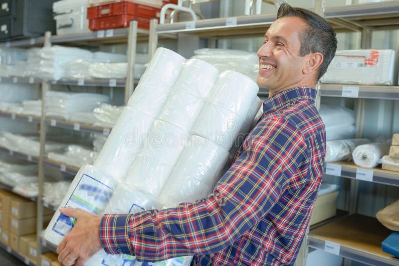 Man carrying product stock photo. Image of purchase - 281500662