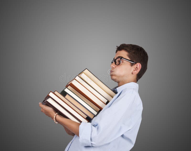 Man Carrying Stack Books In Library Stock Photo - Image of public ...