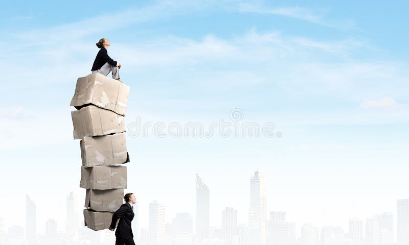 Man with carton boxes stock photo. Image of stack, carton - 61586414