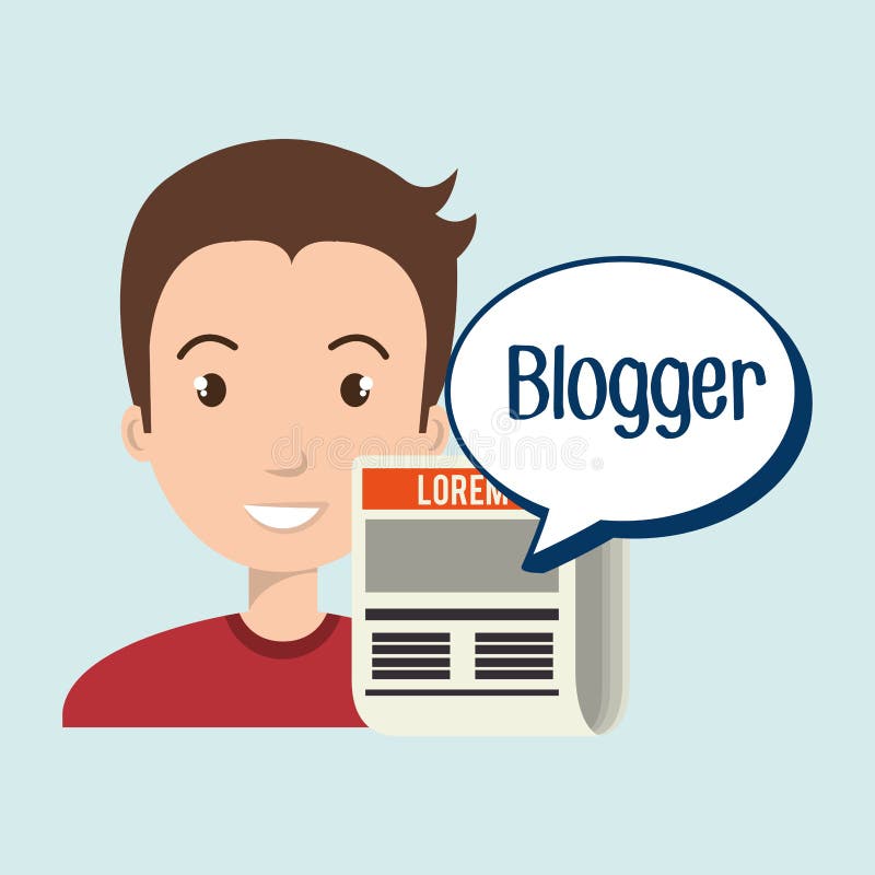 Man cartoon blogger web stock illustration. Illustration of user - 83155093