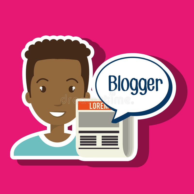 Man cartoon blogger web stock illustration. Illustration of character ...