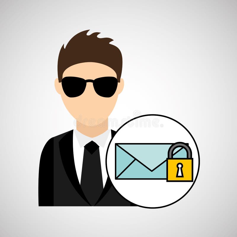 Man Cartoon Digital Technology Security Surveillance Camera Stock ...