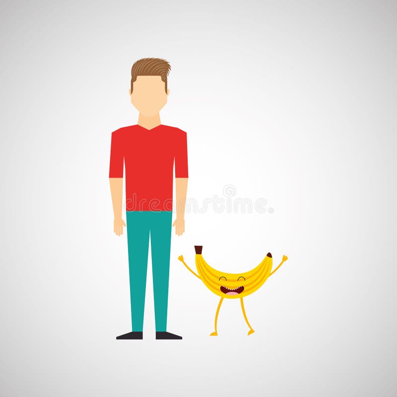 The Yellow Person A Banana. Cartoon Stock Vector - Illustration of ...