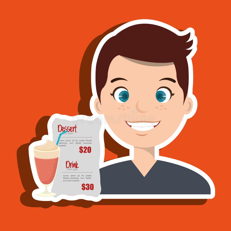 Man cartoon menu food stock illustration. Illustration of delicious ...