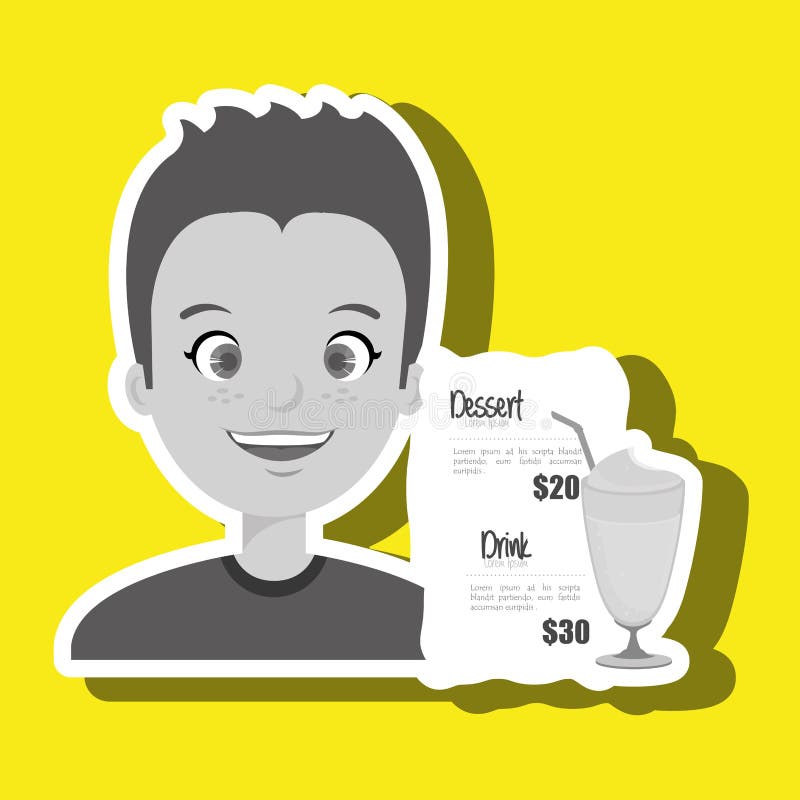 Man cartoon menu food stock illustration. Illustration of profession ...