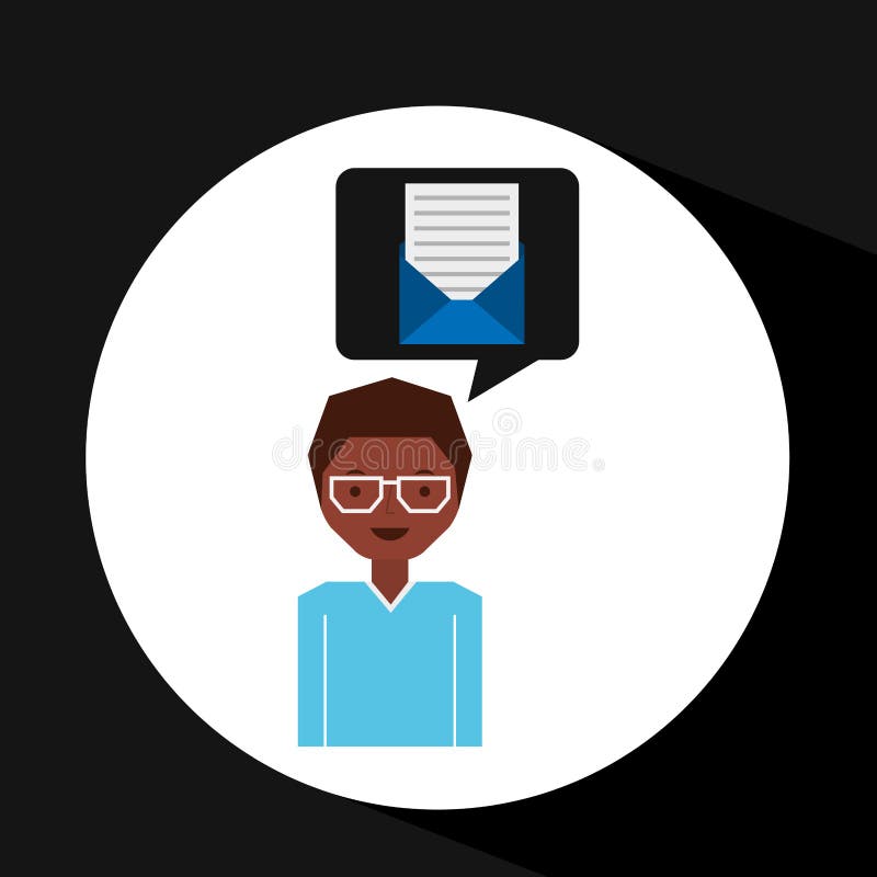 Cartoon Message Illustration Set Stock Vector - Illustration of sign ...