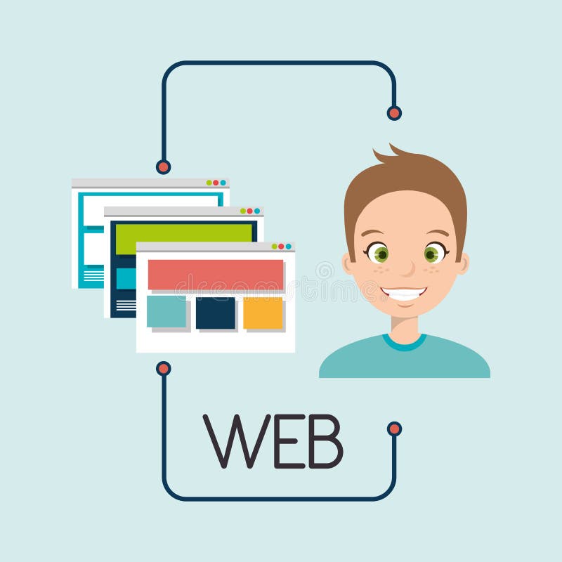 Man cartoon web page stock illustration. Illustration of icon - 83160648