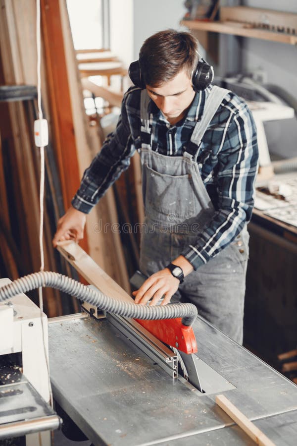 The Carpenter Works with a Tree Stock Image - Image of foreman ...