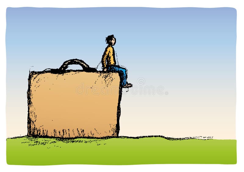 Man on the case stock vector. Illustration of tourism - 17185665