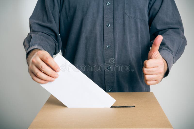 Man Casting His Vote stock image. Image of thumb, vote - 101411625