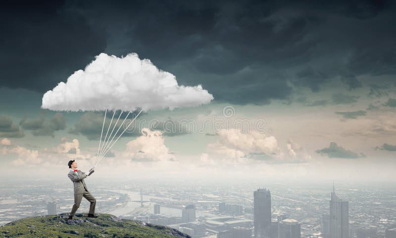 Man catch cloud stock photo. Image of executive, cloud - 61626730