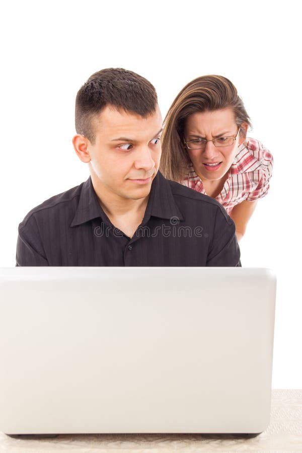Man Caught in the Act of Love Scam Cheating Over the Internet Stock ...