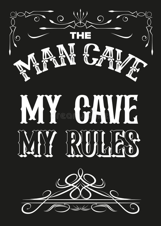 The Man Cave Rules Vector Illustration Stock Vector - Illustration of ...