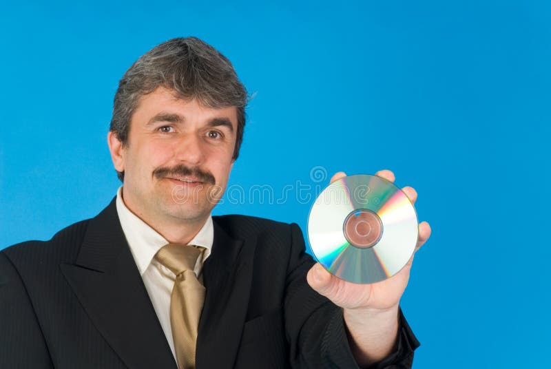Man with cd stock photo. Image of personal, work, smile - 4875828
