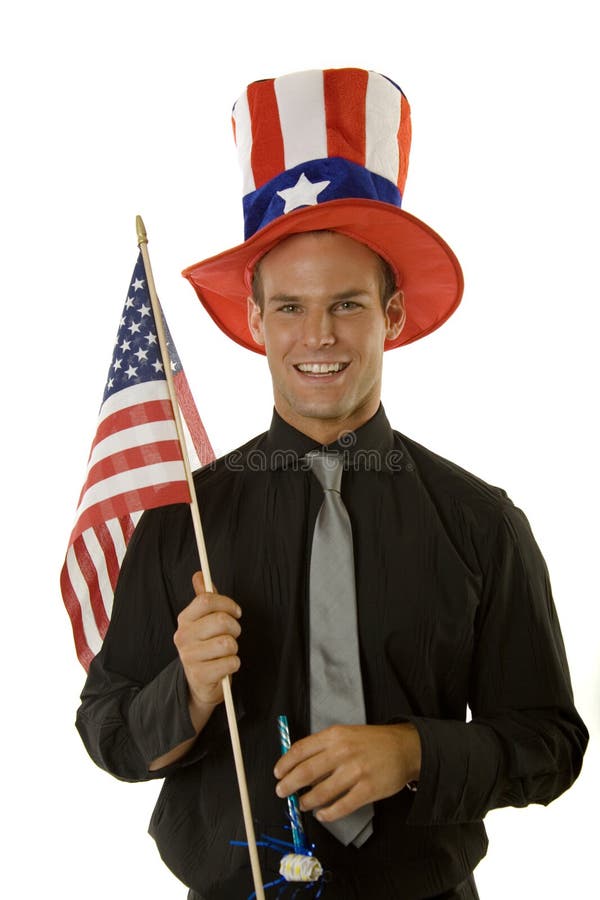 Man Celebrating 4th of July Stock Photo - Image of flag, america: 5147640