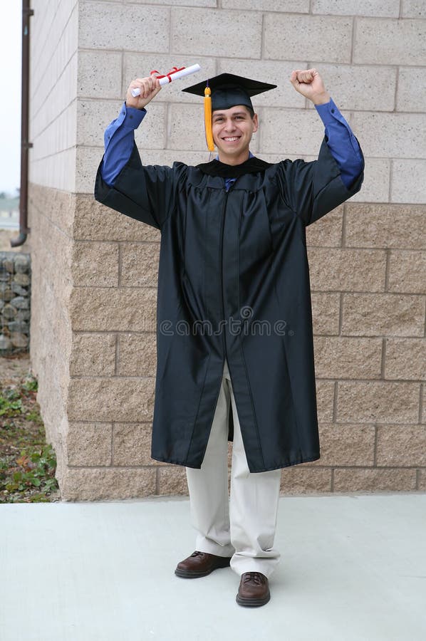 Man Celebrating Graduation stock photo. Image of degree - 1370534